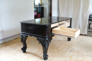 Piano into kitchen island- designing drawers and storage. *video ...